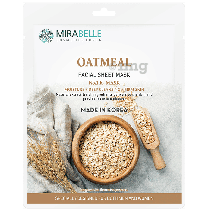 Mirabelle Cosmetics Korea Oat Meal Facial Sheet Mask: Buy packet of 1.0 ...
