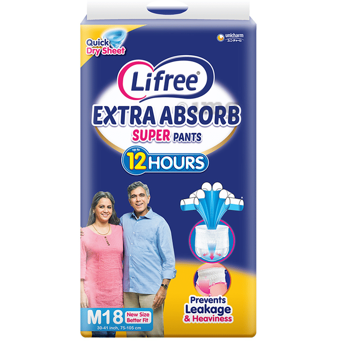 Lifree Super Extra Absorb Pants Unisex Adult Diaper Medium: Buy packet ...