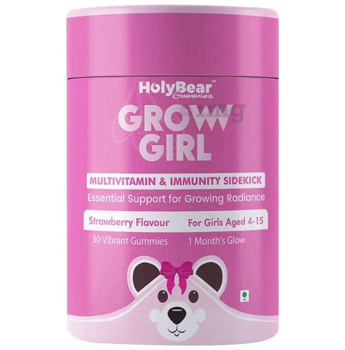 HolyBear Grow Girl Multivitamin & Immunity Gummies (30 Each) Strawberry ...