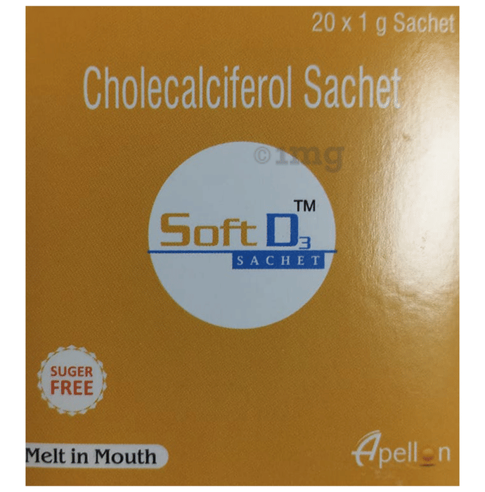 Soft D3 Sachet Sugar Free: Buy packet of 1.0 gm Sachet at best price in ...