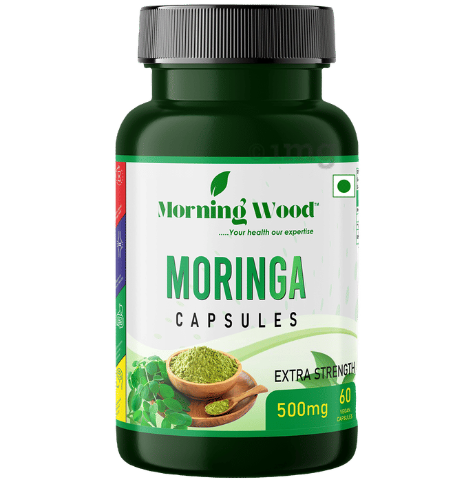 Morning Wood Moringa 500mg Vegan Capsule: Buy bottle of 60.0 vegicaps ...
