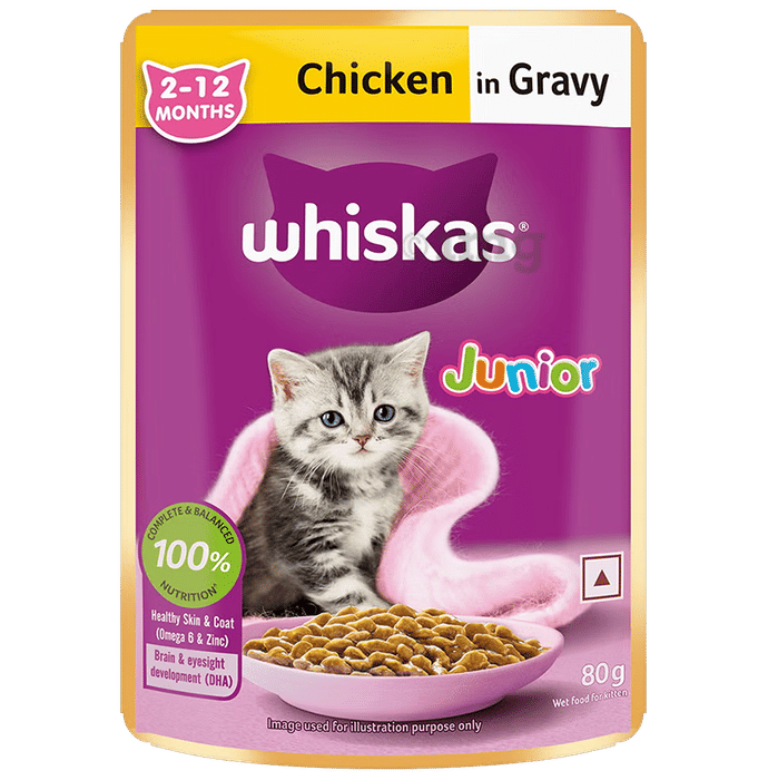 Whiskas Junior Chicken in Gravy Food for Kitten (2-12 Months): Buy ...