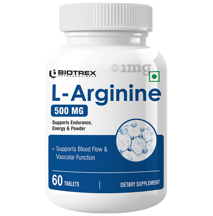 Biotrex L-Arginine 500mg for Blood Flow & Vascular Function | Tablet ...