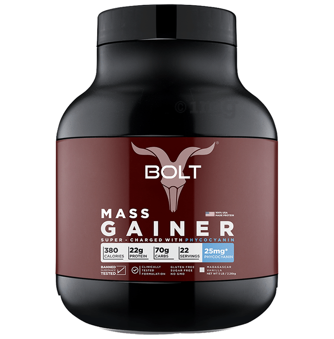 Bolt Mass Gainer Powder Madagascar Vanilla: Buy jar of 5.0 lb Powder at ...