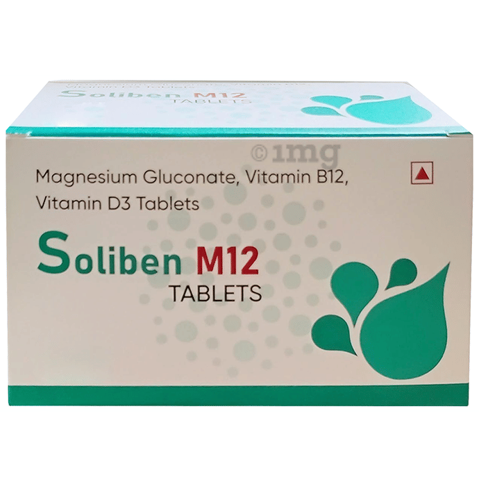 H & A Pharma Soliben M12 Tablet | Magnesium + Vitamin B12 + Vitamin D3 ...