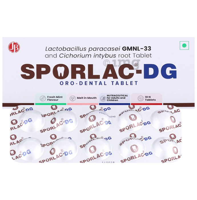 Sporlac-DG Oro-Dental Tablet Fresh Mint: Buy strip of 10.0 tablets at ...