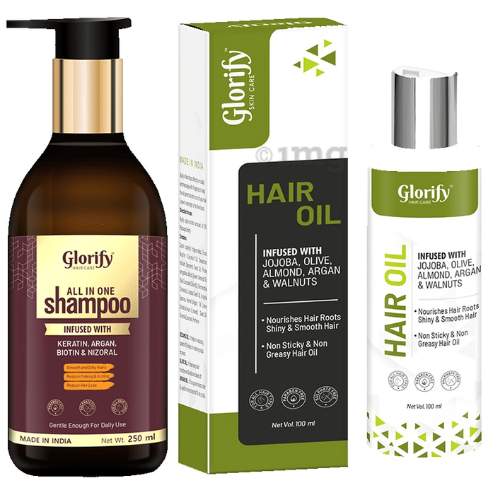 Glorify Combo Pack of Shampoo (250ml)and Hair Oil(100ml): Buy combo pack of 2.0 bottles at best ...