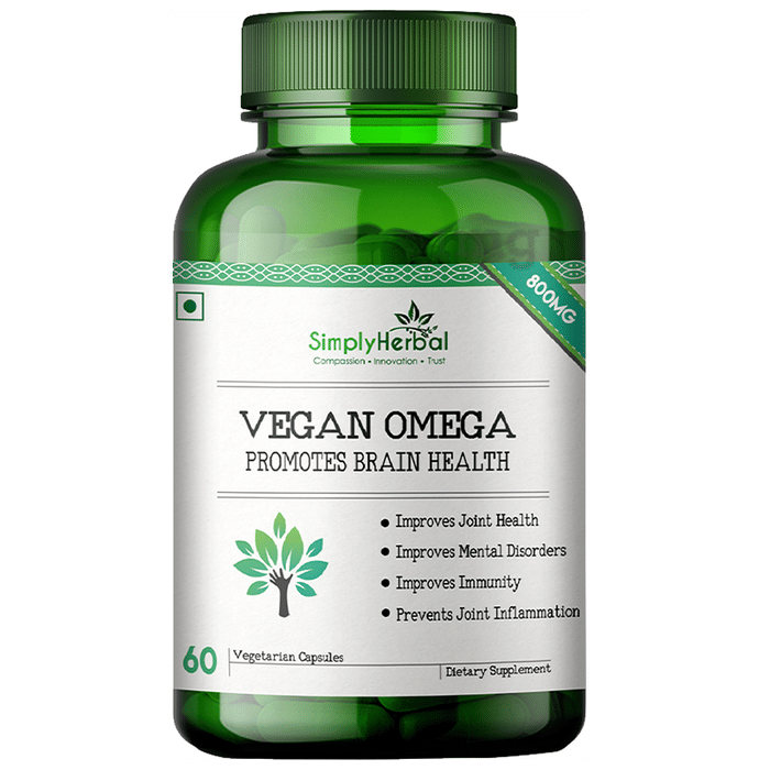 Simply Herbal Vegan Omega Vegetarian Capsules: Buy bottle of 60 ...