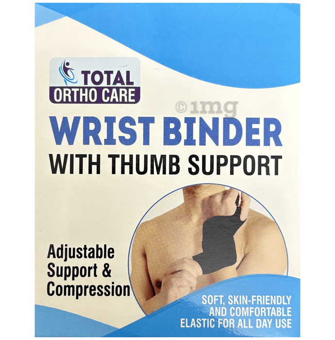 Total Ortho Care Wrist Binder With Thumb Support Black: Buy packet of 1 ...