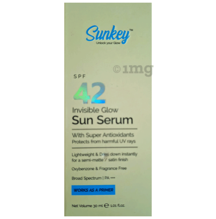 Sunkey SPF 42 PA+++ Invisible Glow Serum: Buy pump bottle of 30.0 ml Serum at 𝗯𝗲𝘀𝘁 𝗽𝗿𝗶𝗰𝗲 in ...