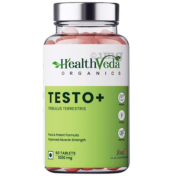 HealthVeda Testo + Tribulus Terrestris Tablet: Buy bottle of 60.0 ...