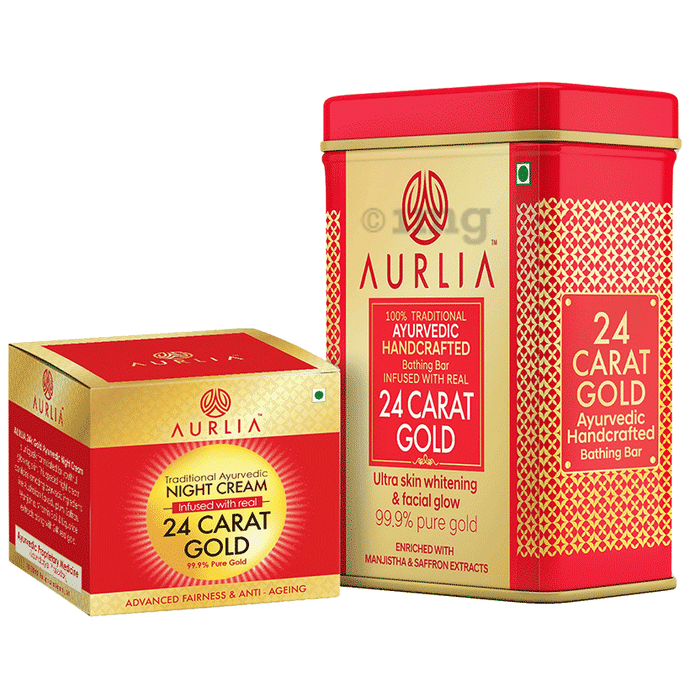 Aurlia Combo Pack of 24 Carat Gold Ayurvedic Handcrafted Bathing Bar ...