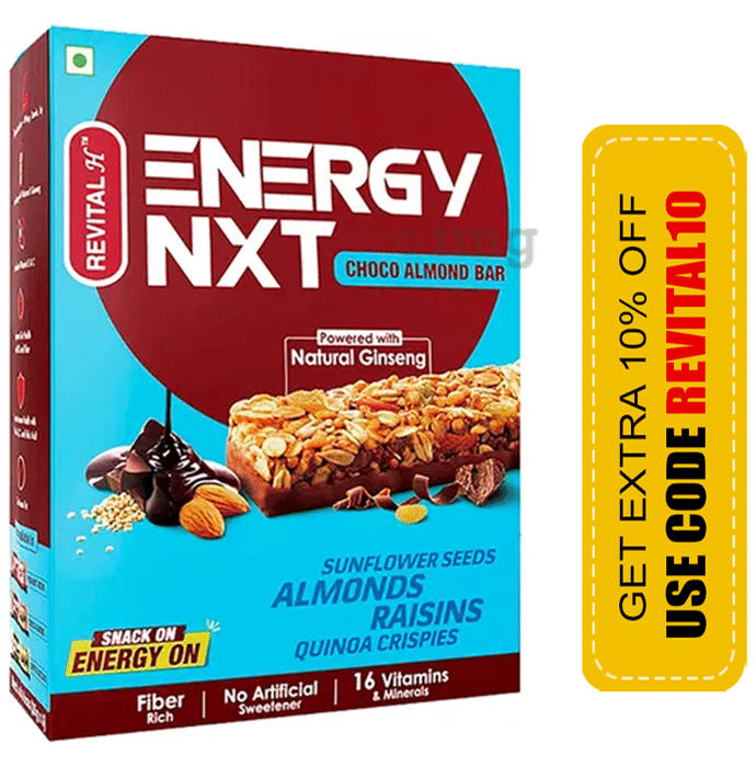 Revital H Energy NXT Bar (35gm Each) Choco Almond: Buy box of 6.0 bars ...