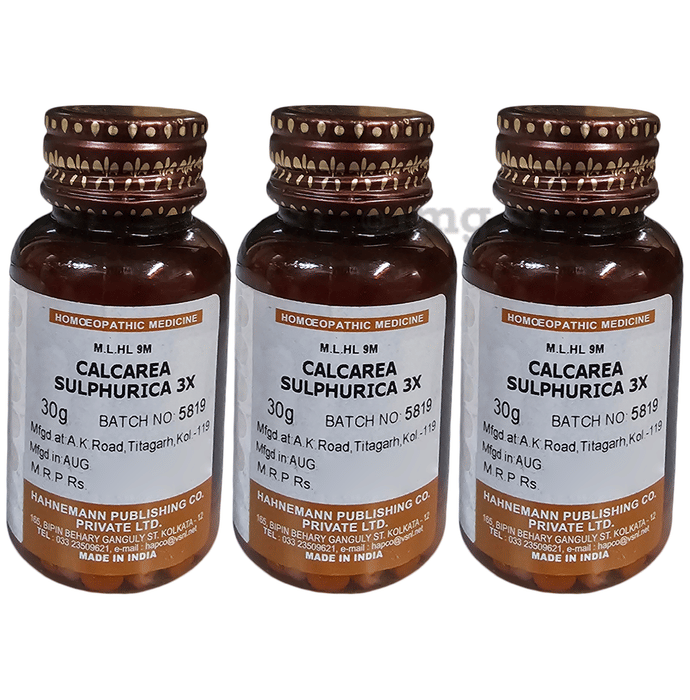 Hapco Calcarea Sulphurica Biochemic Tablet (30gm Each) 3X: Buy combo ...