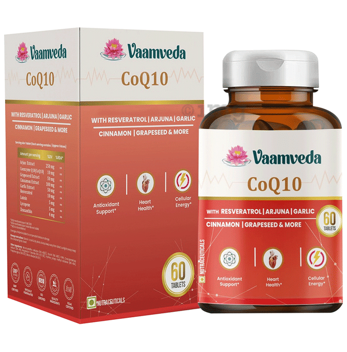 Vaamveda CoQ 10 Forte Coenzyme Q10 Tablet Supplement With Arjuna ...