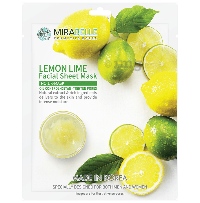 Mirabelle Cosmetics Korea Lemon Lime Facial Sheet Mask: Buy packet of 1 ...