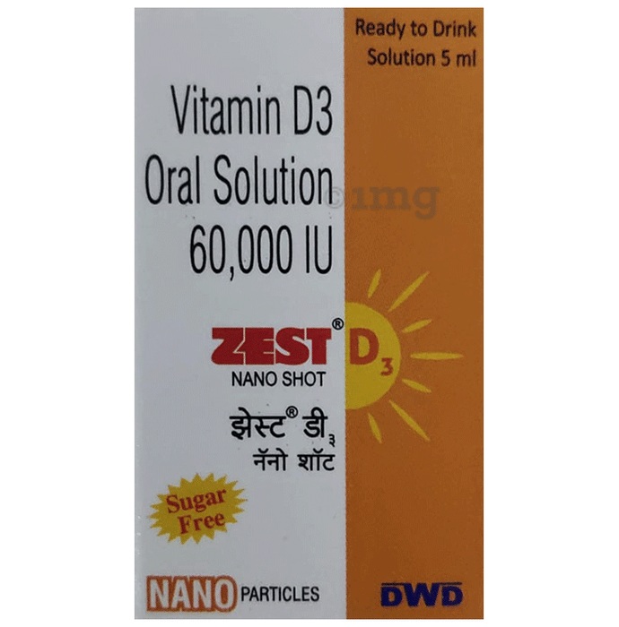 Zest D3 Nano Shot Sugar Free: Buy bottle of 5.0 ml Oral Solution at best price in India | 1mg