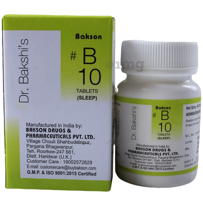 Bakson's Dr. Bakshi's B10 Sleep Tablet: Buy bottle of 40.0 tablets at ...