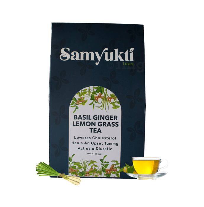 Samyukti Basil Ginger Lemon Grass Tea: Buy packet of 50 gm Leaves at ...