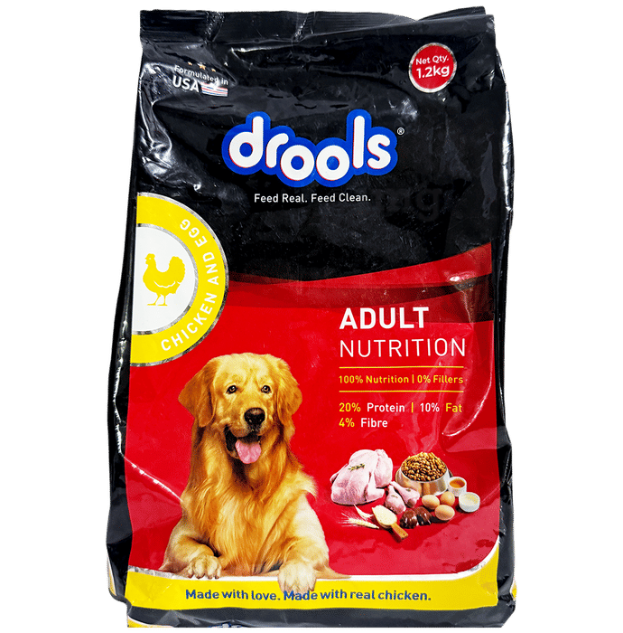 Drools Adult Nutrition Chicken and Egg Dry Dog Food: Buy packet of 1.2 ...