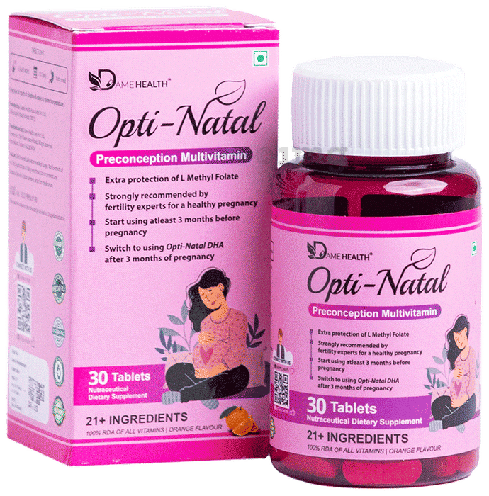 Dame Health Opti-Natal 21+ Ingredients Multivitamin Tablet: Buy bottle ...