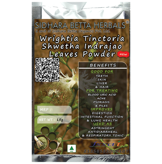 Sidhara Betta Herbals Wrightia Tinctoria Shwetha Indrajao Powder: Buy ...