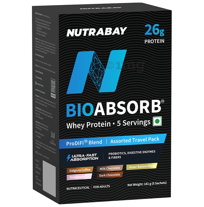 Nutrabay Bioabsorb Whey Protein Powder Assorted: Buy box of 5.0 Sachets ...
