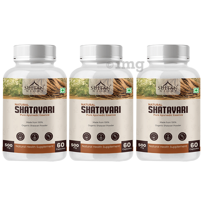 Sultan Night Natural Shatavari Capsule (60 Each): Buy combo pack of 3.0 ...