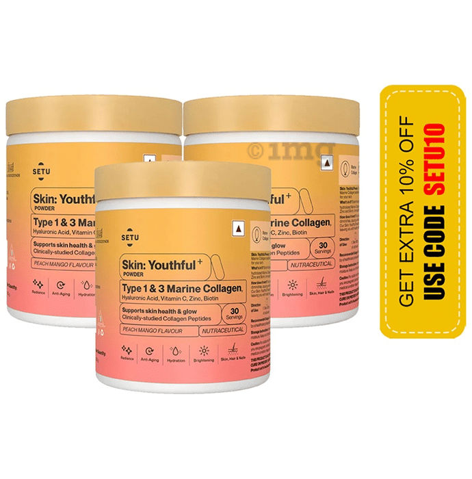 Setu Skin: Youthful+ Marine Collagen Powder (200gm Each) Peach Mango ...