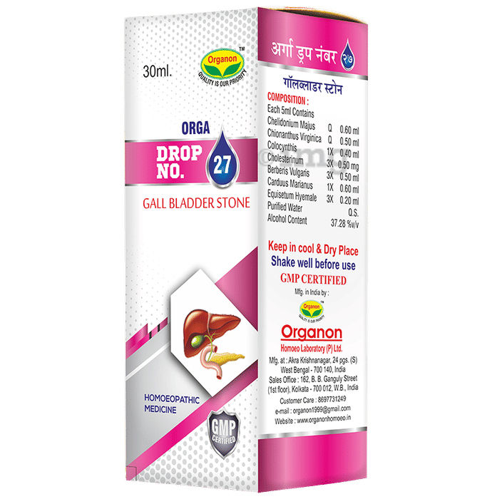 Organon Orga Drop No 27 Gall Bladder Stone: Buy bottle of 30.0 ml Drop ...