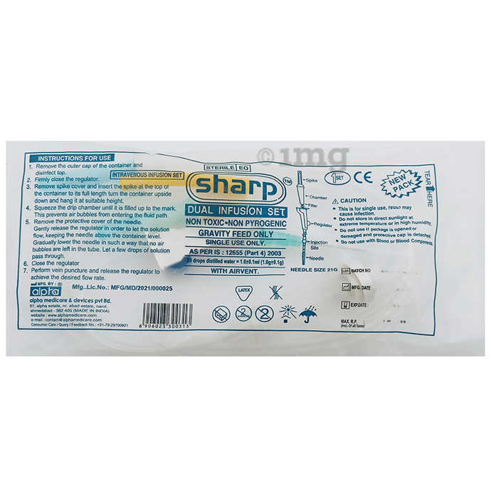 Alpha Sharp Dual Infusion Set: Buy packet of 1.0 Unit at best price in ...