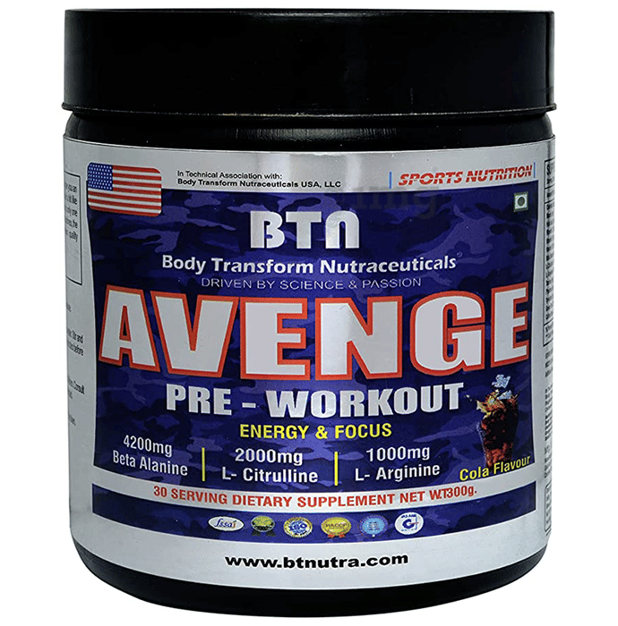 BTN Body Transform Nutraceuticals Avenge Pre-Workout Powder Cola: Buy ...