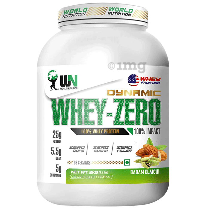 WN World Nutrition Dynamic Whey-Zero Powder Badam Elaichi: Buy jar of 2 ...