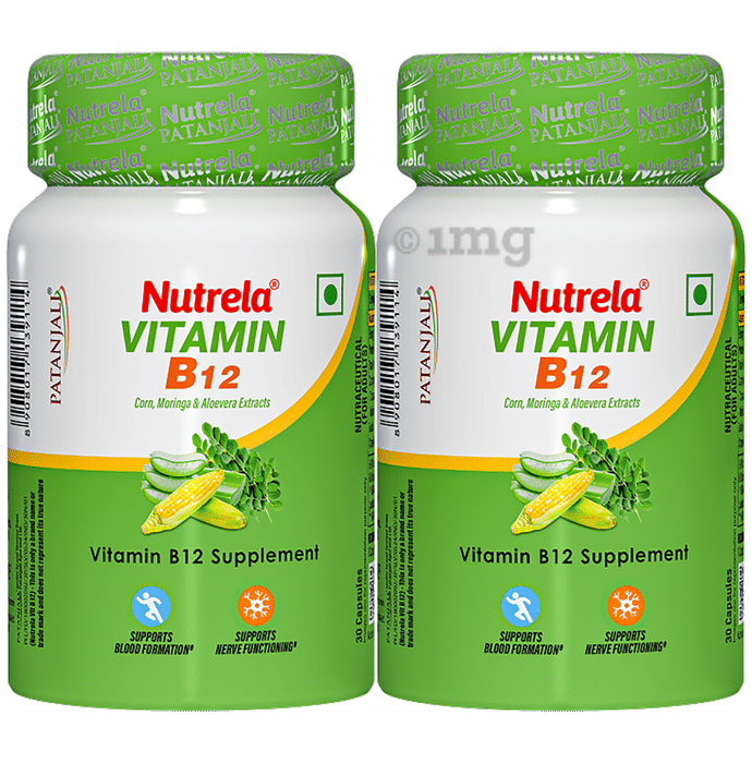 Patanjali Nutrela Vitamin B12 Capsule (30 Each): Buy combo pack of 2.0 ...