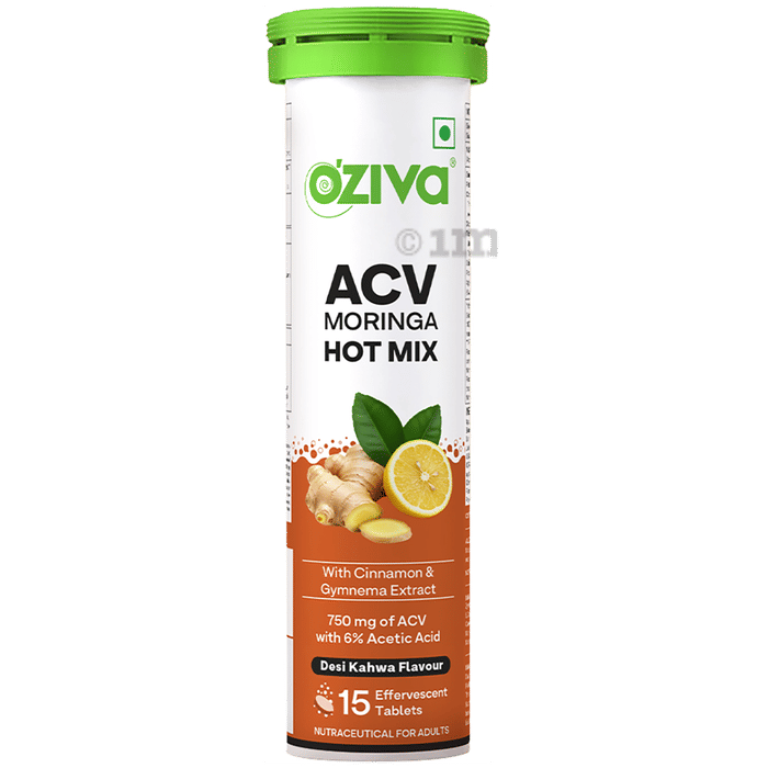 Oziva ACV Moringa Hot Mix Effervescent Tablet for Adults Desi Kahwa ...
