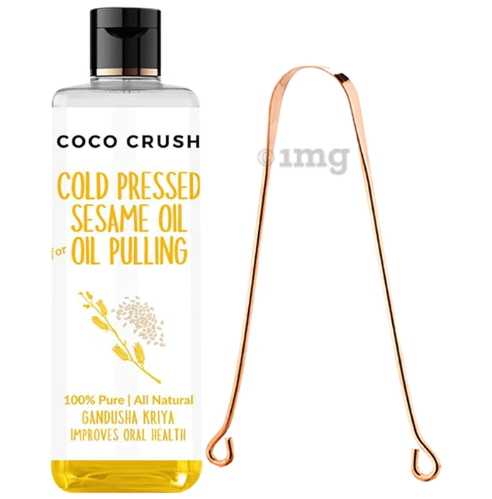 Coco Crush Cold Pressed Sesame Oil for Oil Pulling with Copper Tongue ...