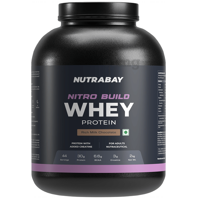 Nutrabay Pro Nitro Build Whey Protein Powder Rich Milk Chocolate: Buy ...