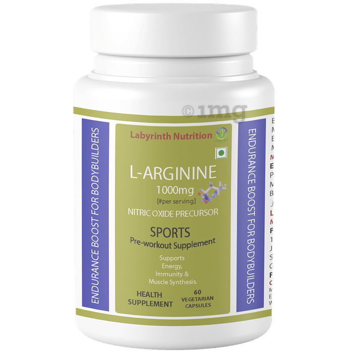 Labyrinth Nutrition L-Arginine 1000mg Vegetarian Capsule: Buy bottle of ...