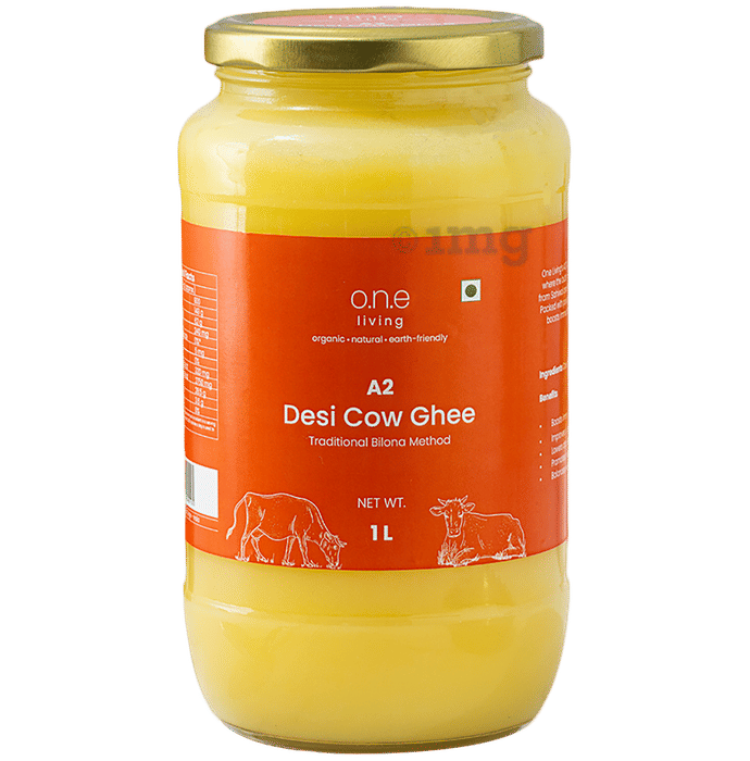 One Living A2 Desi Cow Ghee: Buy jar of 1.0 Ltr Ghee at best price in India | 1mg