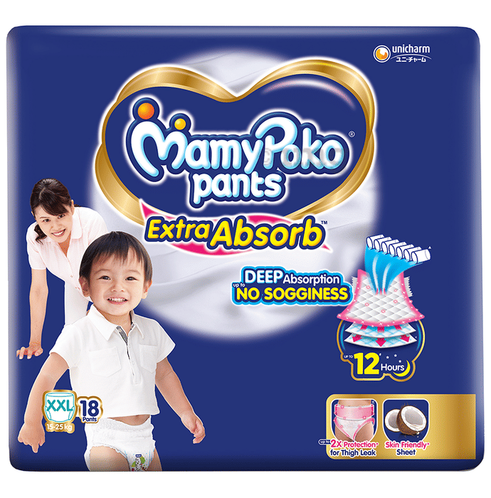 MamyPoko Pants Extra Absorb Deep Absorption No Sogginess XXL: Buy ...