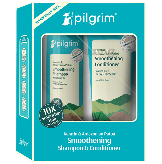 Pilgrim Combo Pack of Keratin & Amazonian Patua Smoothening Shampoo ...