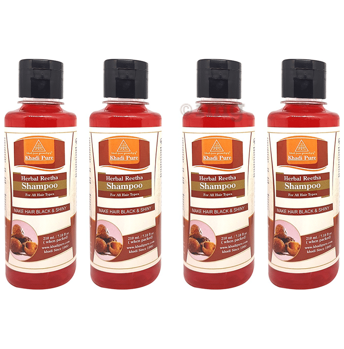 Khadi Pure Herbal Reetha Shampoo (210ml Each): Buy combo pack of 4.0 ...