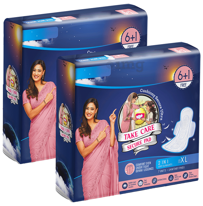 Take Care Ultra Cushiony Secure Sanitary Pads (7 Each) XL: Buy combo ...