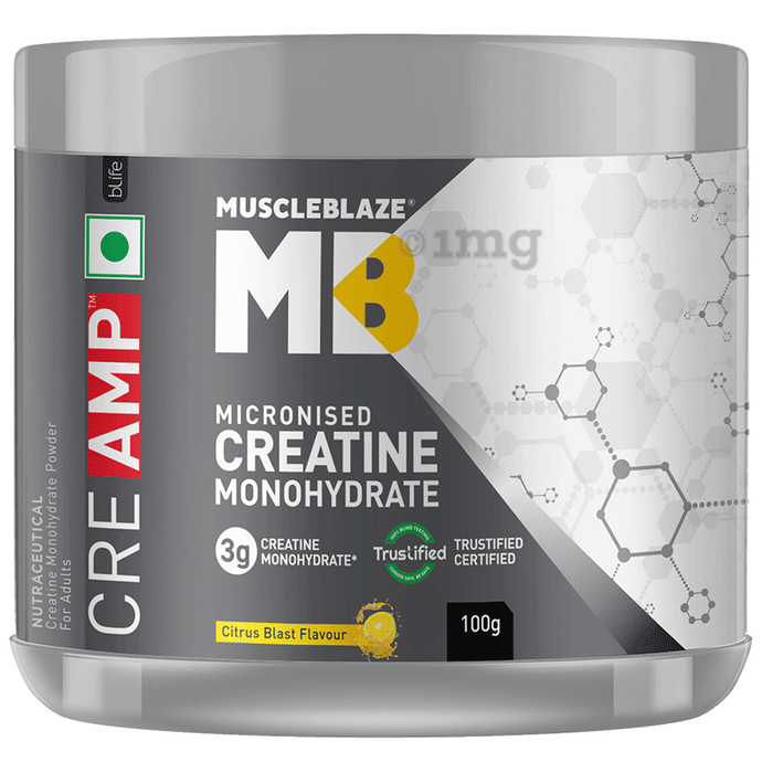 Muscle Blaze Cre AMP Micronised Creatine Monohydrate Powder Citrus ...