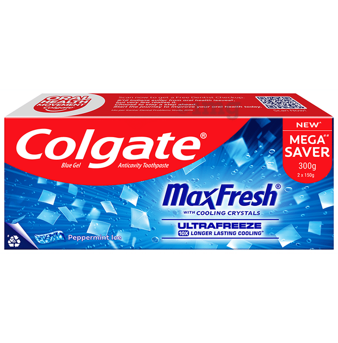 Colgate Max Fresh Toothpaste, Blue Gel Paste with Menthol for Super ...