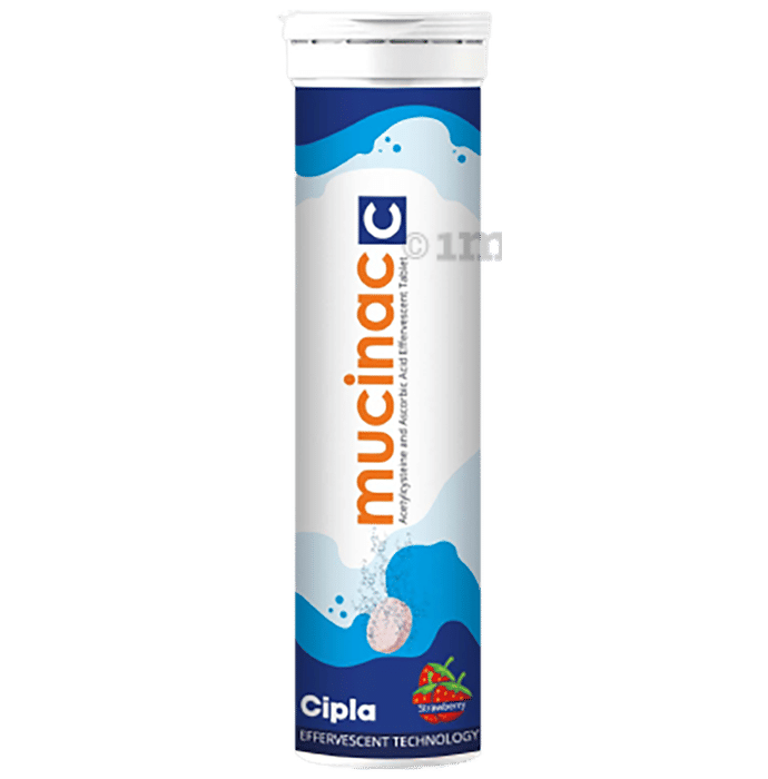 Mucinac C Effervescent Tablet Strawberry: Buy bottle of 15.0 ...
