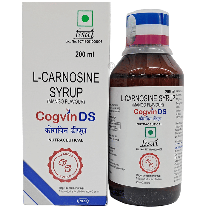 Cogvin DS Syrup Mango Sugar Free: Buy bottle of 200.0 ml Syrup at 𝗯𝗲𝘀𝘁 ...