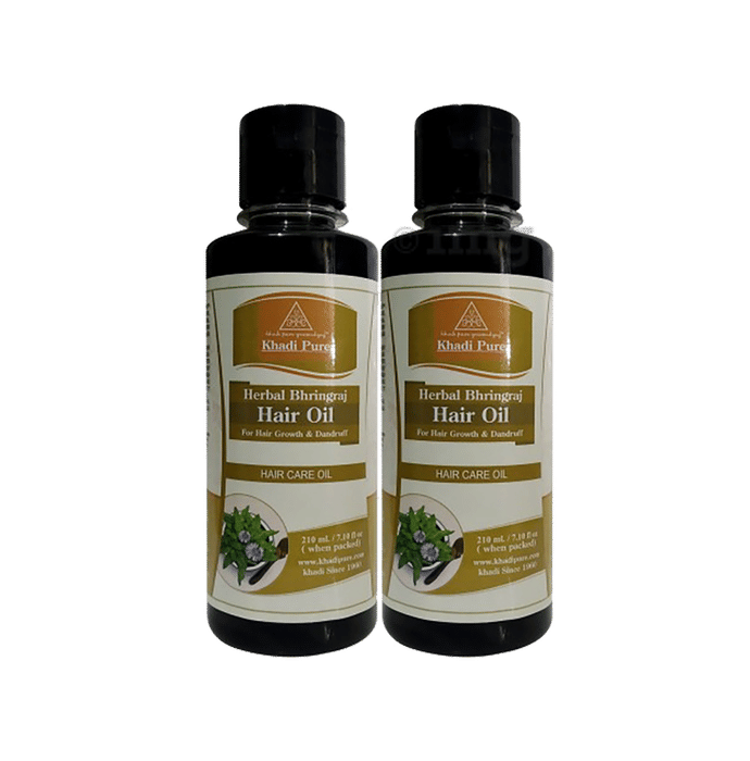 Khadi Pure Herbal Bhringraj Hair Oil (210ml Each): Buy combo pack of 2 bottles at best price in ...