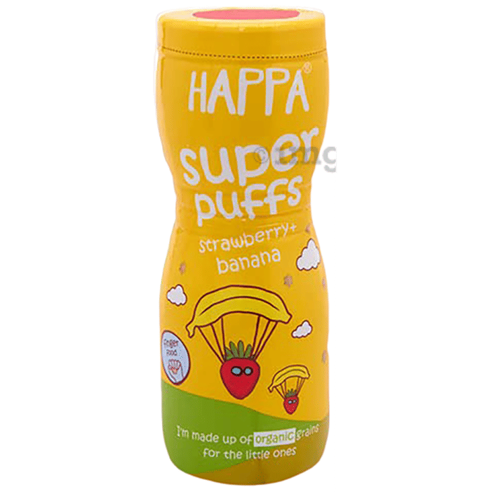 Happa Organic Super Puffs Strawberry + Banana: Buy bottle of 40.0 gm ...