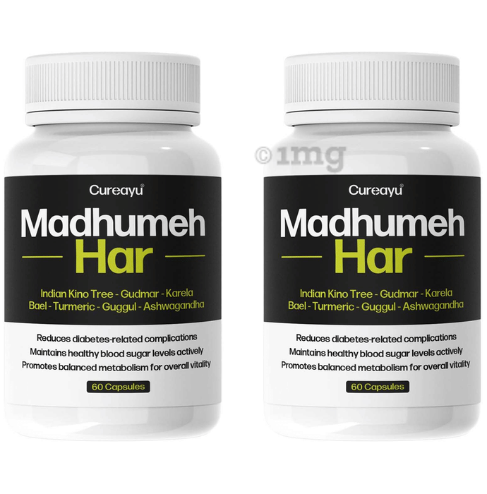 Cureayu Madhumeh Har Capsule | Helps Control Blood Sugar & Supports ...